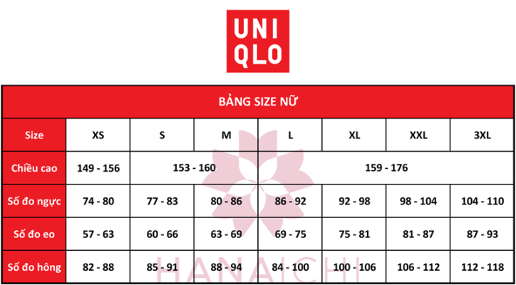 Bảng size Uniqlo chính hãng và hướng dẫn chọn size Uniqlo chính xác