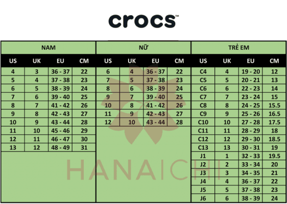 Hướng dẫn chọn size dép crocs chuẩn mới cập nhật 2025